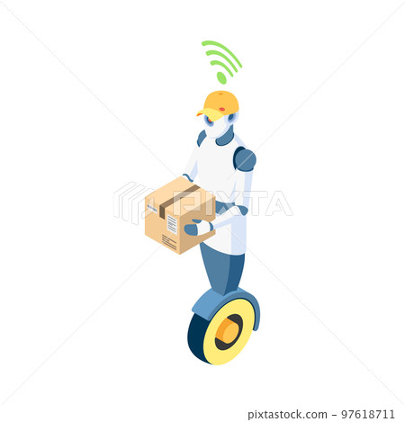 Monowheel Delivery Droid Composition - Stock Illustration [97618711 ...