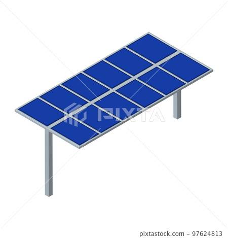 Isometric solar panel isolated on white.... - Stock Illustration ...