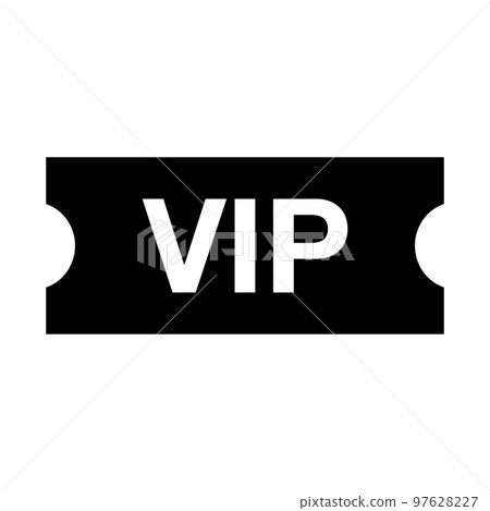 VIP ticket silhouette icon. vector. - Stock Illustration [97628227] - PIXTA