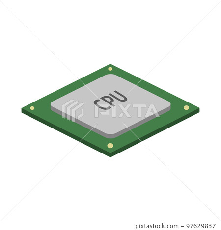A simple illustration of a CPU - Stock Illustration [97629837] - PIXTA