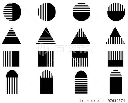 Vector illustration of geometric shapes, half... - Stock Illustration ...