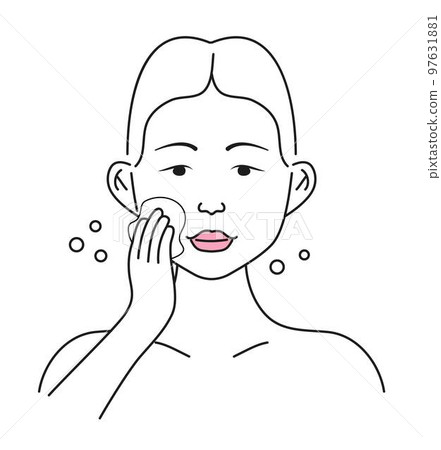 Wash woman face icon vector. . Step by step... - Stock Illustration ...