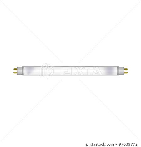 1 old straight tube fluorescent light - Stock Illustration [97639772 ...