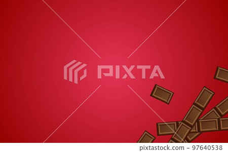 Background arranged with block chocolate red - Stock Illustration ...