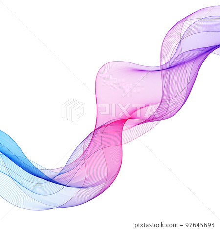 Transparent colored vector wave flow on a white... - Stock Illustration ...