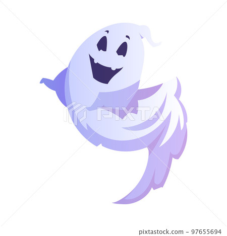 Spooky White Ghost or Spirit of Dead Flying... - Stock Illustration ...