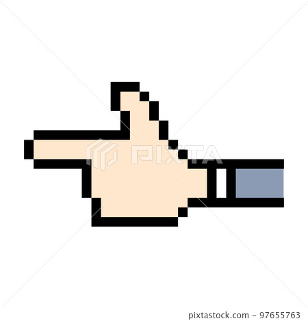 Pixel illustration of a pointing finger - Stock Illustration [97655763 ...