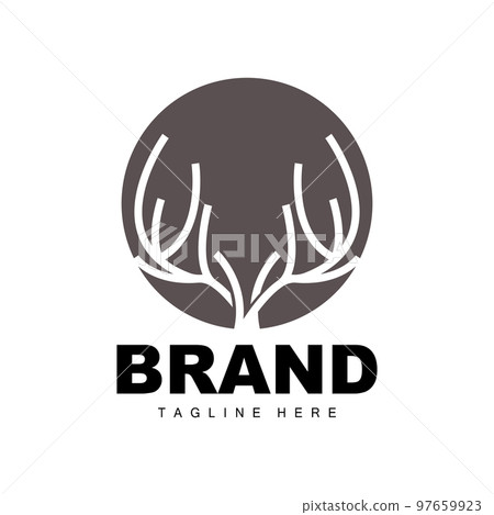 Deer Antler Logo, Antler Icon Illustration,... - Stock Illustration ...