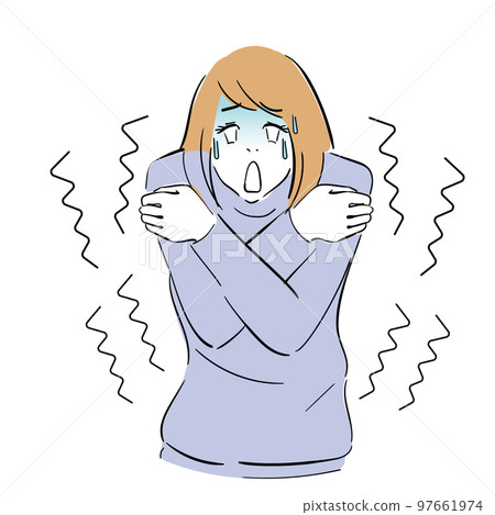 young woman trembling - Stock Illustration [97661974] - PIXTA