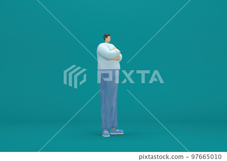 cartoon character wearing jeans and long...-插圖素材 [97665010] - PIXTA圖庫
