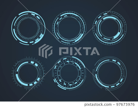 Futuristic abstract HUD. Circle technology...-插圖素材 [97673976] - PIXTA圖庫