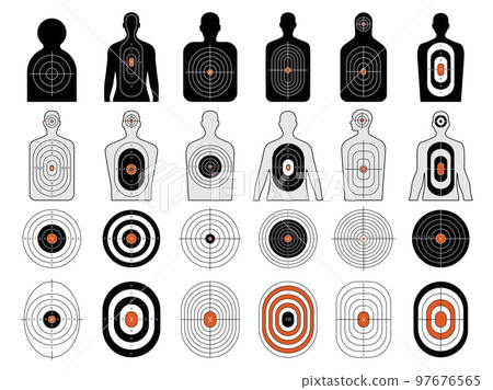 Targets shapes. Templates forms for shooting...-插圖素材 [97676565] - PIXTA圖庫