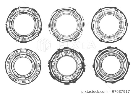HUD futuristic elements. Abstract optical aim....-插圖素材 [97687917] - PIXTA圖庫