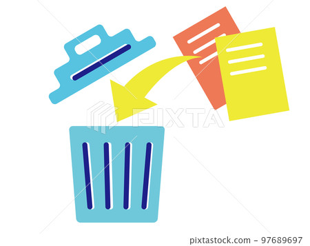 An image of throwing away documents in the trash - Stock Illustration ...