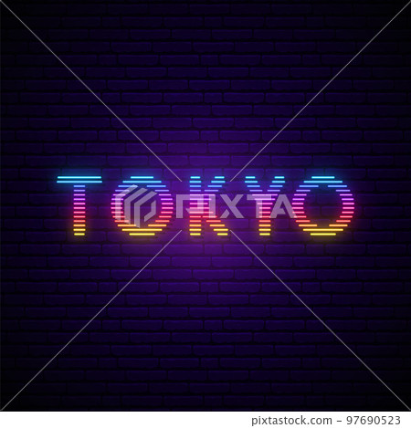 Tokyo lettering in neon style. - Stock Illustration [97690523] - PIXTA