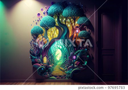 fantastic design creative interior with a... - Stock Illustration ...