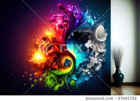 designer fantastic fabulous interior of a cozy... - Stock Illustration ...