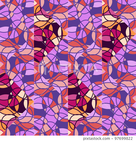 Creative hand drawn mosaic of lines seamless... - Stock Illustration ...