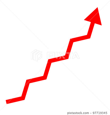 Zigzag rising arrow. Image of price increase... - Stock Illustration [97719345] - PIXTA