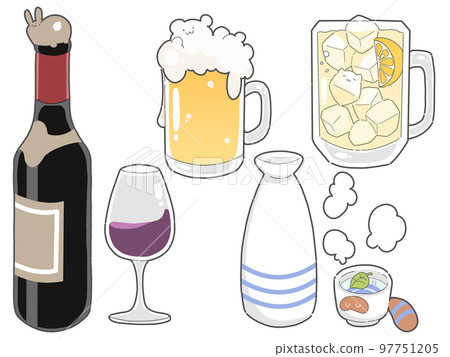 alcohol, cute characters - Stock Illustration [97751205] - PIXTA