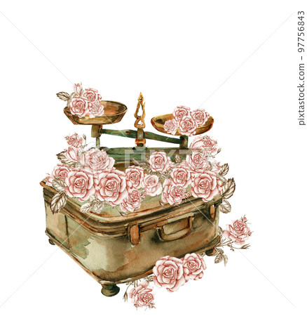 Watercolor illustration of rusty element with... - Stock Illustration ...