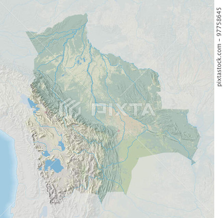 Topographic map of Bolivia-插圖素材 [97758645] - PIXTA圖庫