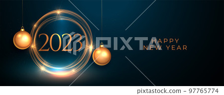 2023 new year banner with light frame and xmas... - Stock Illustration ...