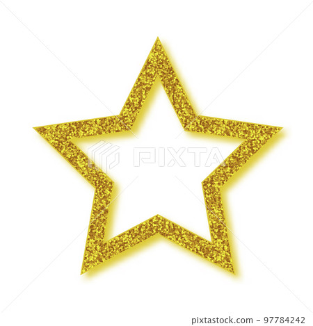 Gold shiny glitter glowing star with shadow...-插圖素材 [97784242] - PIXTA圖庫