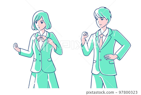 The upper body of junior high school students... - Stock Illustration ...