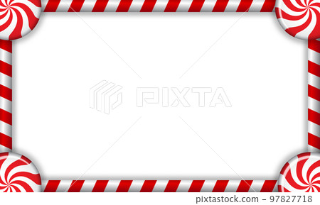 Rectangle candy cane frame with red and white... - Stock Illustration ...