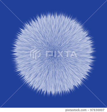 Blue Fluffy Vector Hair Ball on Blue - Stock Illustration [97830007 ...