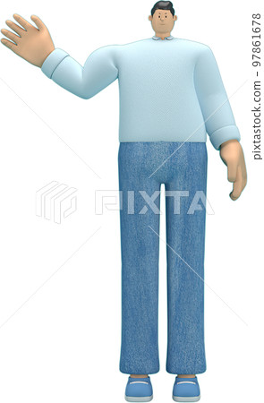 cartoon character wearing jeans and long... - Stock Illustration ...