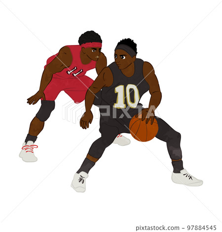 Offense and defense basketball play 01 - Stock Illustration [97884545 ...