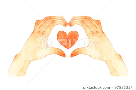 Make a heart with your fingers (heart pose)... - Stock Illustration ...