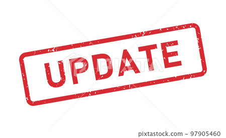 Grunge red Update word rubber stamp. Update... - Stock Illustration ...