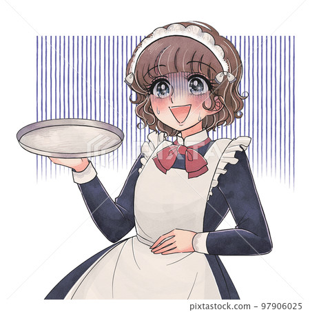 Illustration of an Akihabara cosplayer and a... - Stock Illustration ...