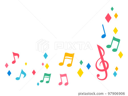 Cute musical note background material - Stock Illustration [97906906 ...