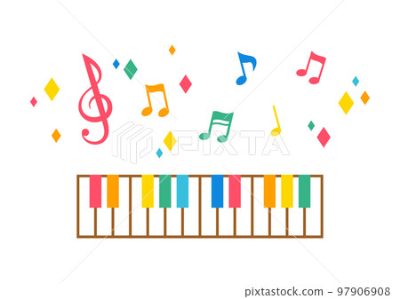 Cute musical note background material - Stock Illustration [97906908 ...