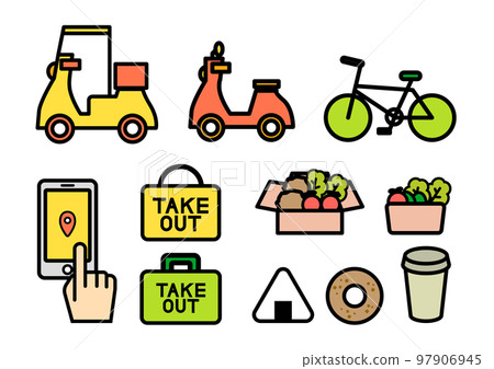 Simple delivery icon set - Stock Illustration [97906945] - PIXTA