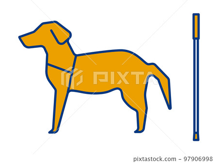 Simple guide dog icon set - Stock Illustration [97906998] - PIXTA