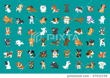 Different type of vector cartoon dogs - Stock Illustration [97910194 ...