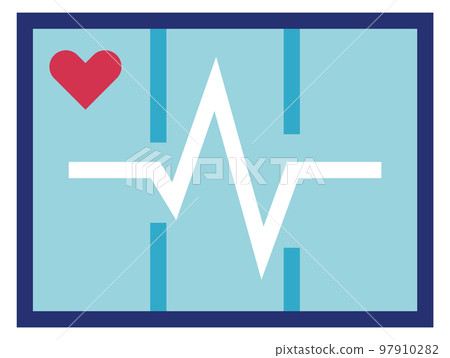 Heartbeat monitor. Cardiogram symbol. Medical... - Stock Illustration ...