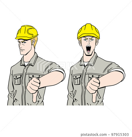 Caucasian construction worker who is useless - Stock Illustration ...