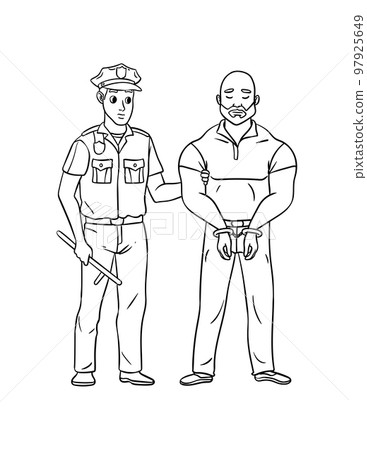 Corrections Officer Isolated Coloring Page - Stock Illustration ...