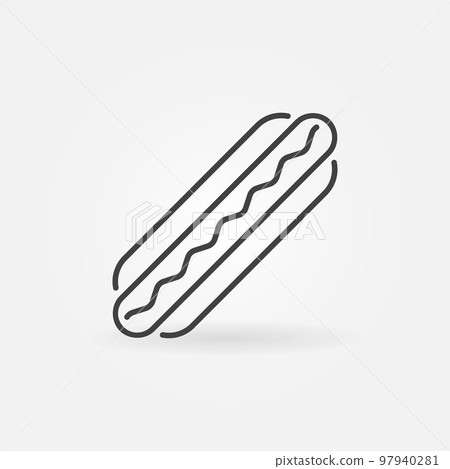 Hot dog line icon. Vector fast food symbol - Stock Illustration ...