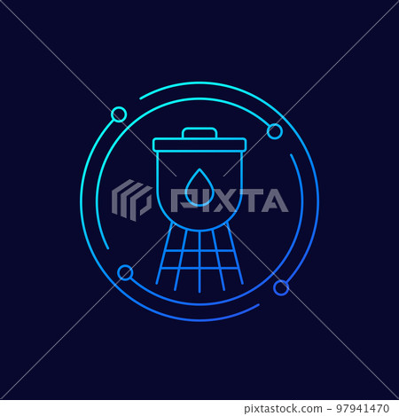 water tower, tank line icon, vector - Stock Illustration [97941470] - PIXTA