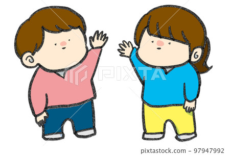toddler raising hand - Stock Illustration [97947992] - PIXTA