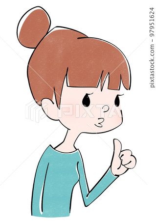 Illustration of a woman giving a good sign... - Stock Illustration ...