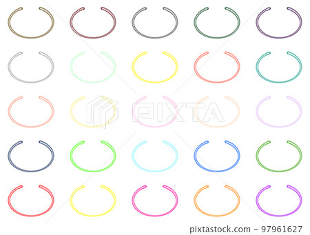 Elliptical frame colorful 25 color set - Stock Illustration [97961627 ...