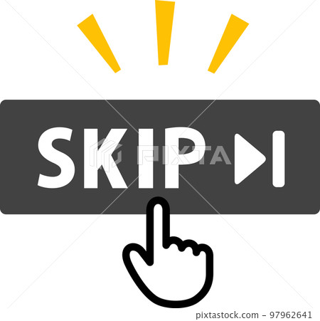 Finger cursor pressing the skip button - Stock Illustration [97962641 ...